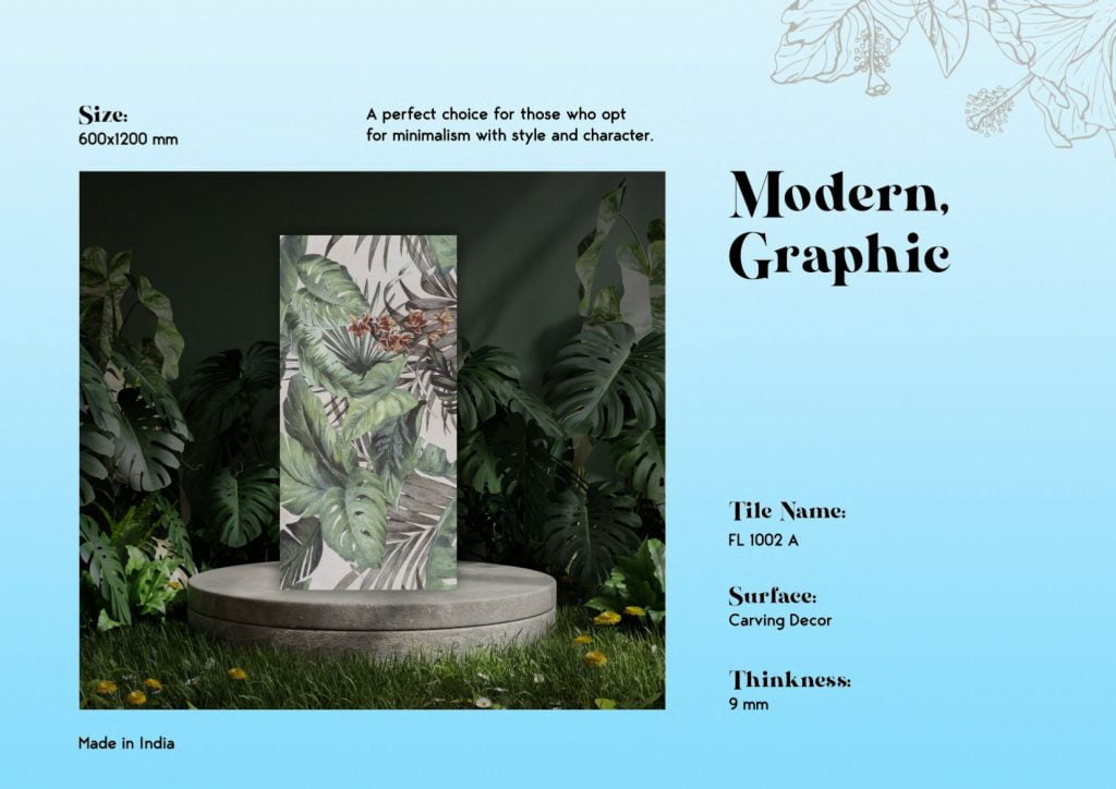 MUNIQ - Modern Graphic - Green Flower Tiles Buy Online on Lifetime Bath ...