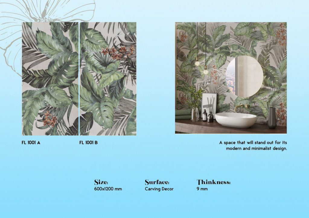 MUNIQ - Modern Graphic - Green Flower Tiles Buy Online on Lifetime Bath ...